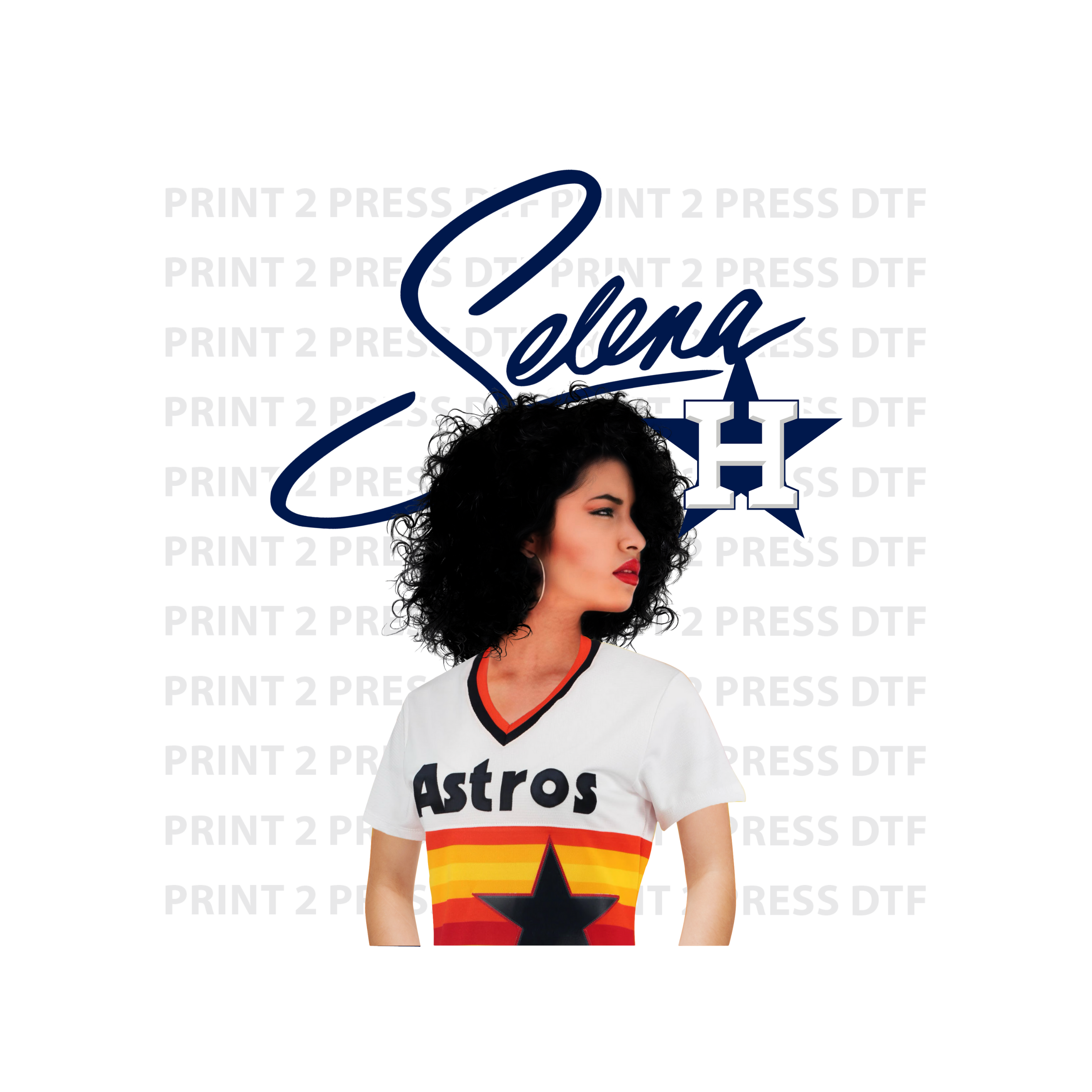 Astros Selena - H Blue Top – Print2Press DTF Boutique